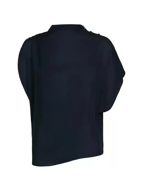 TWP Draped Mock Neck Blouse