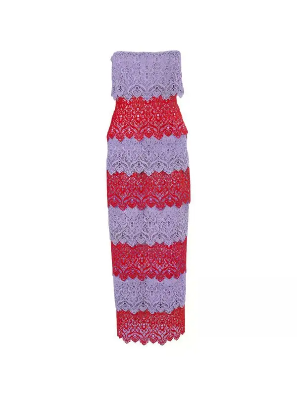 Carolina Herrera Lace-trim Strapless Maxi Dress