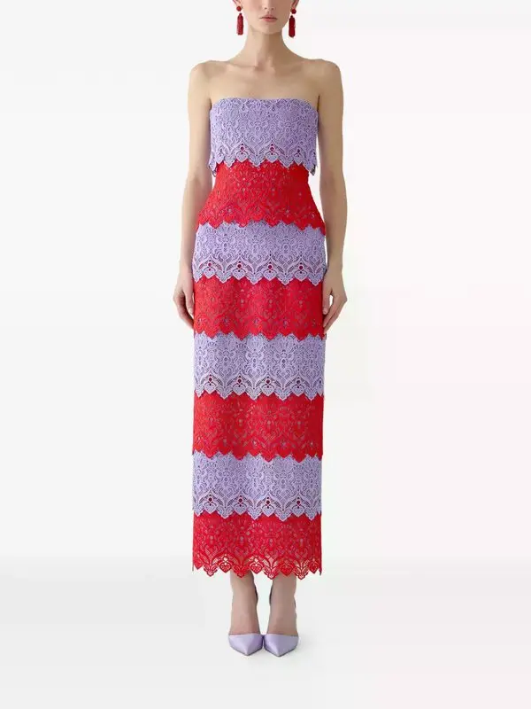 Carolina Herrera Lace-trim Strapless Maxi Dress