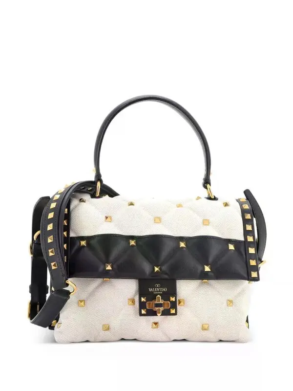 Valentino Garavani Candystud Top Handle Medium Shoulder Bag - Black