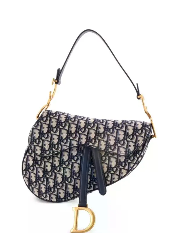 Dior Saddle Oblique Canvas Shoulder Bag - Blue