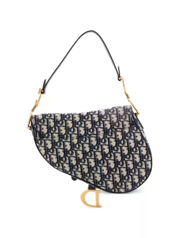 Dior Saddle Oblique Canvas Shoulder Bag - Blue