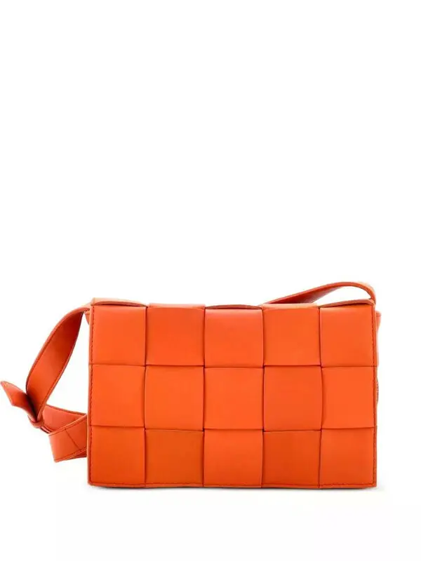 Bottega Veneta Cassette Maxi Intrecciato Leather Small Crossbody Bag