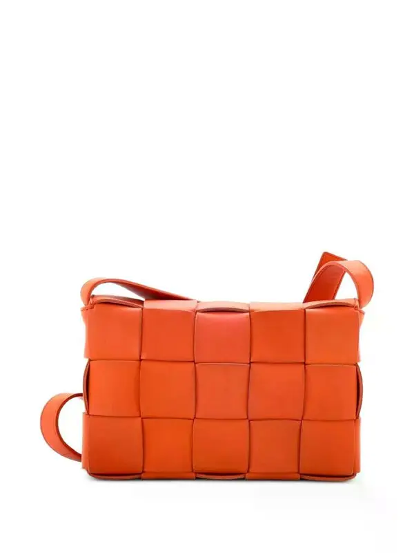 Bottega Veneta Cassette Maxi Intrecciato Leather Small Crossbody Bag