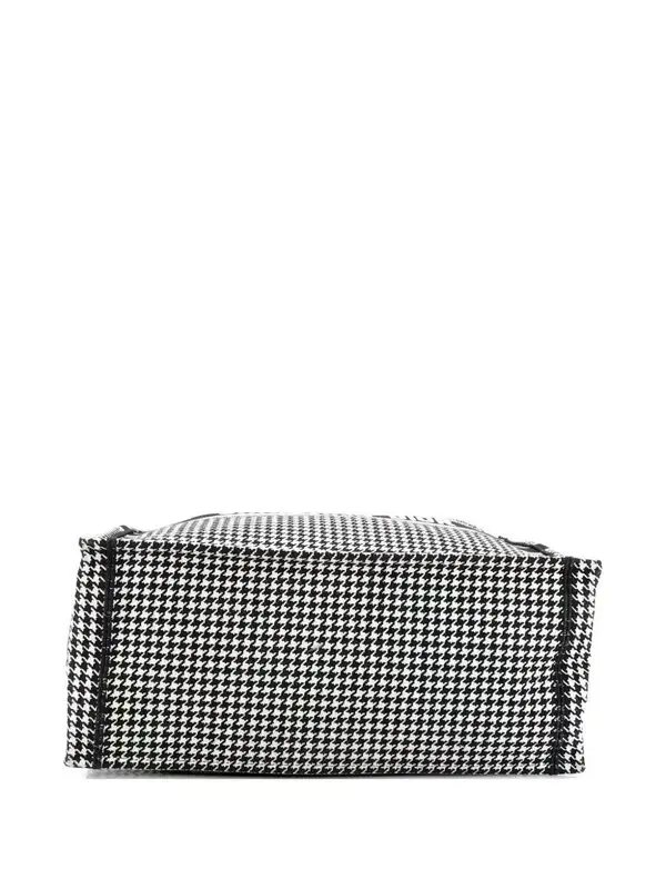 Dior Houndstooth Canvas Large Tote Bag