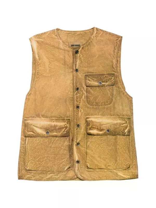 UMA WANG Button Detailed Flap-pocket Vest - Neutrals