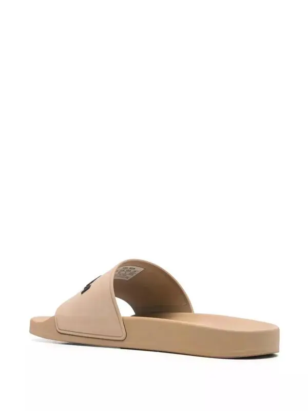 Balenciaga Logo-embossed Slides - Neutrals