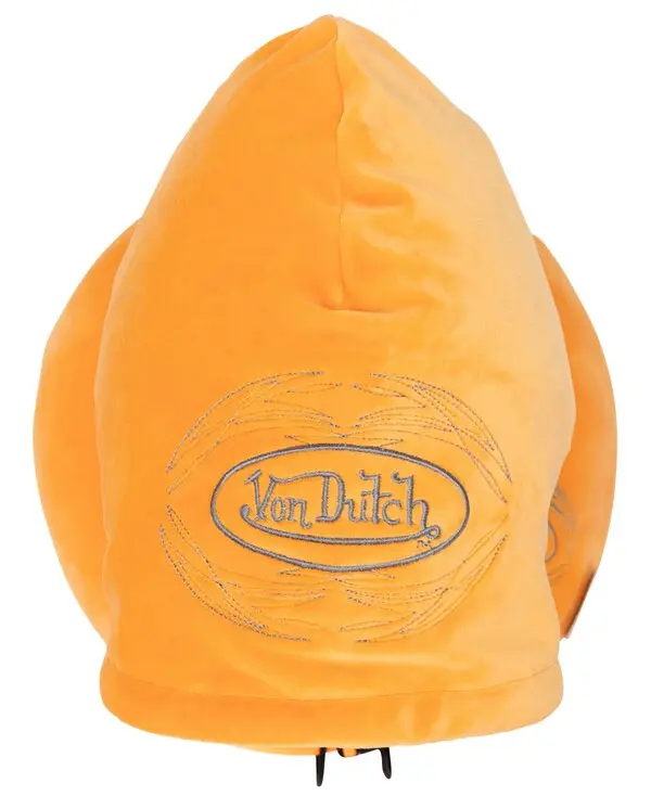 VON DUTCH Pinstripe Hooded Memory Foam Travel Neck Pillow