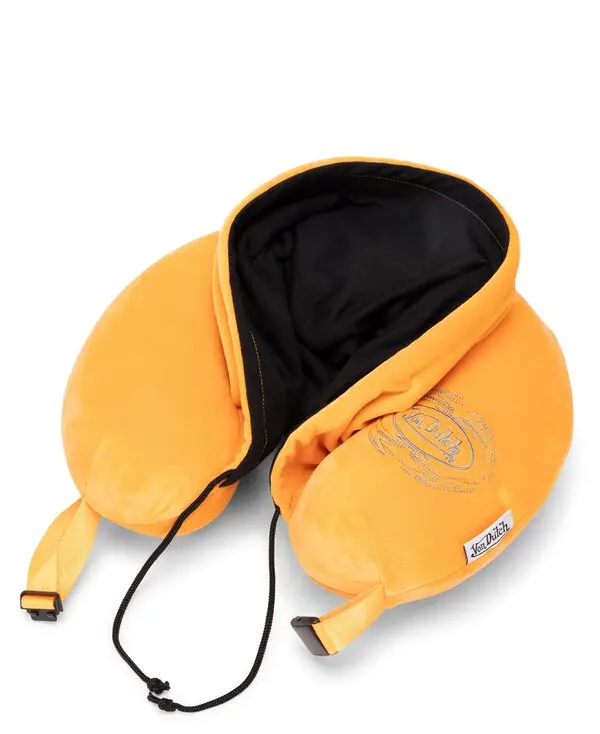 VON DUTCH Pinstripe Hooded Memory Foam Travel Neck Pillow