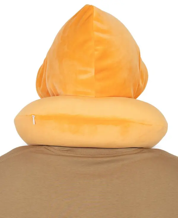 VON DUTCH Pinstripe Hooded Memory Foam Travel Neck Pillow