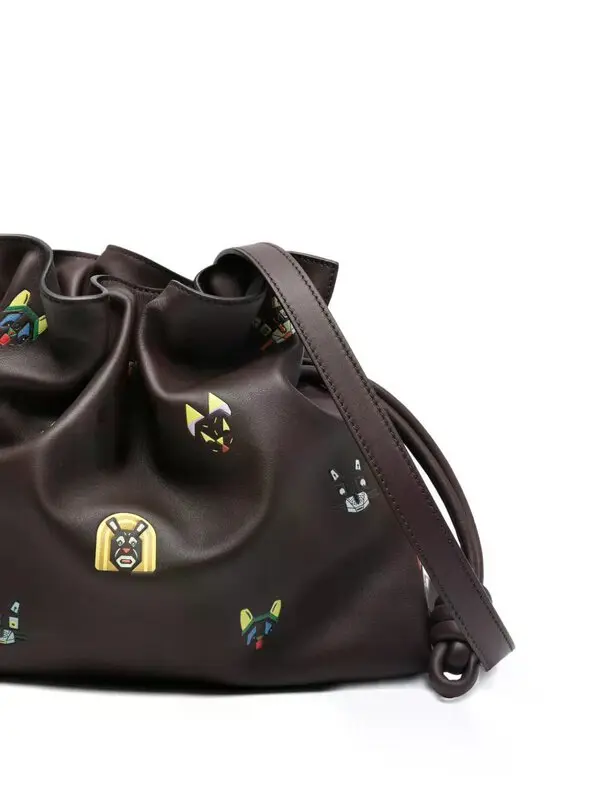 Loewe Medium Flamenco Leather Clutch Bag - Brown