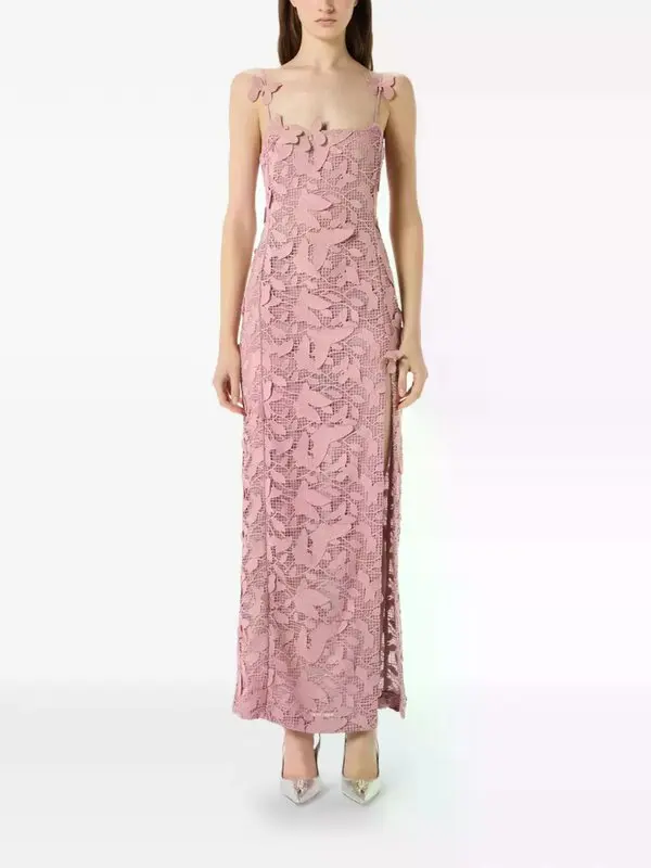Blumarine Butterfly-appliqué Maxi Dress - Pink