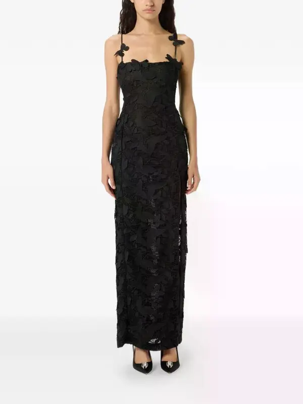 Blumarine Butterfly-appliqué Maxi Dress - Black