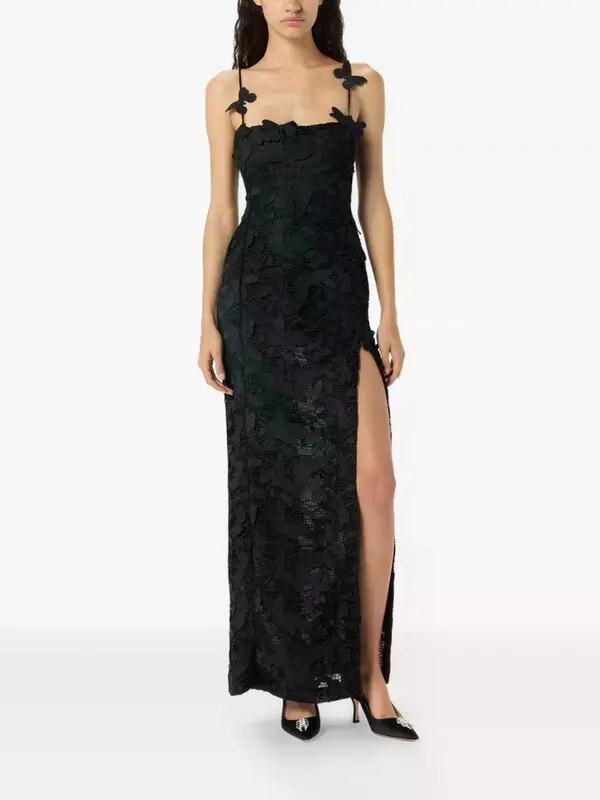 Blumarine Butterfly-appliqué Maxi Dress - Black