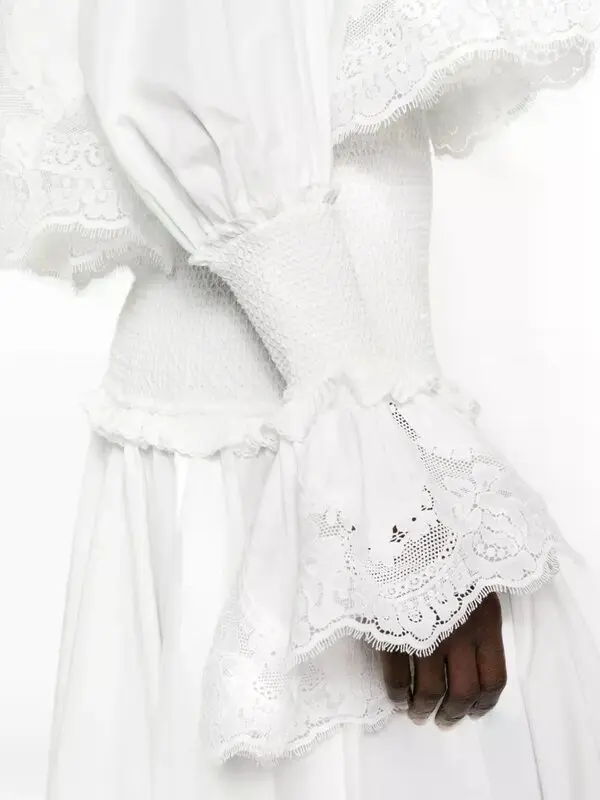 Zimmermann Lace-detail Ruffle Midi Dress