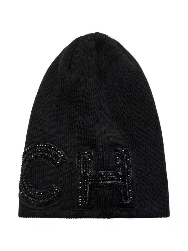 John Richmond Embellished Beanie Hat - Black