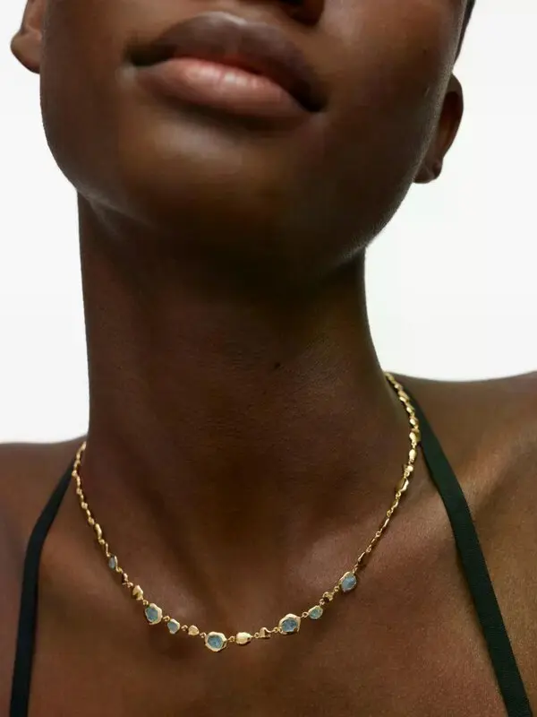 Monica Vinader Odyssey Aquamarine Necklace - Gold