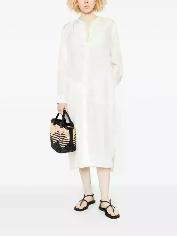P.a.r.o.s.h Saxon Buttoned Midi Dress - Neutrals