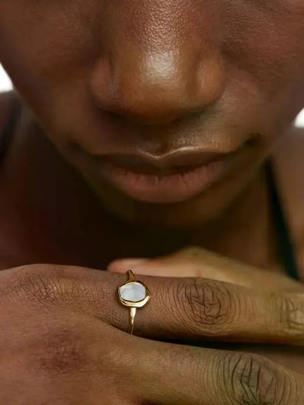 Monica Vinader Odyssey Moonstone Vermeil Ring - Gold