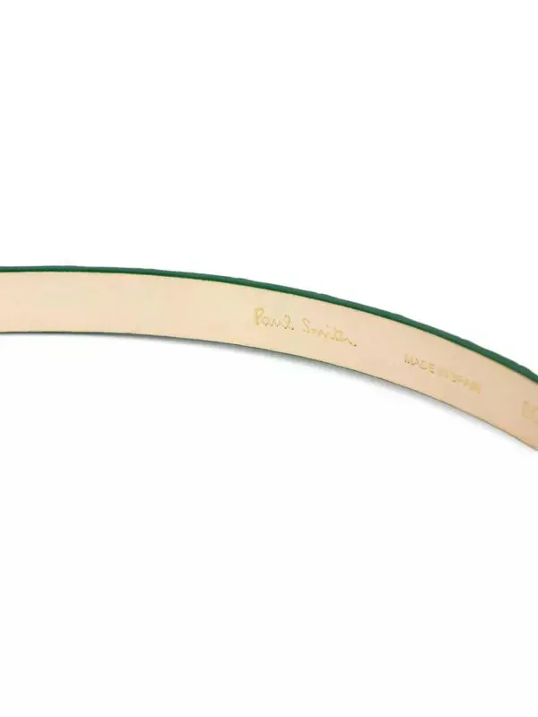 Paul Smith Crocodile-effect Belt With Buckle - Green