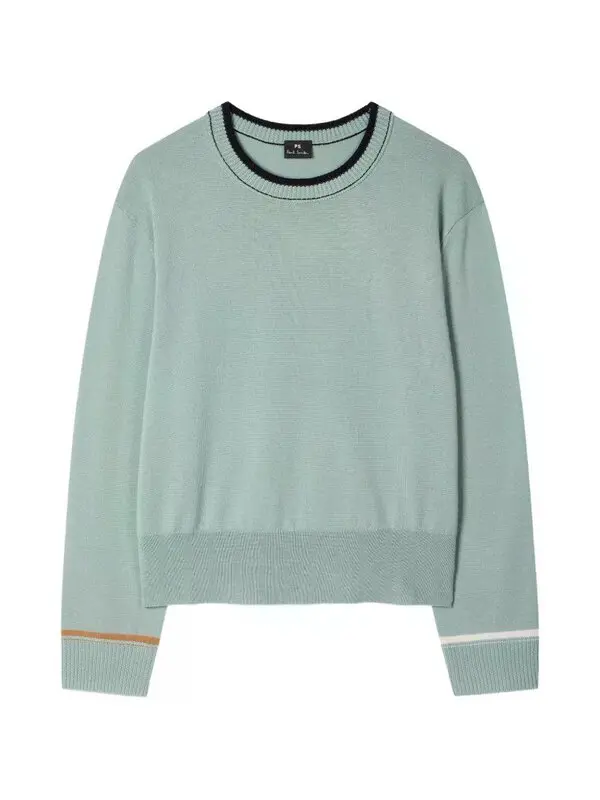 Paul Smith Contrast-trim Crew-neck Sweater - Green
