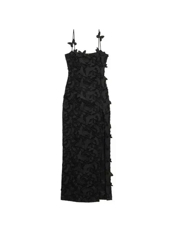 Blumarine Butterfly-appliqué Maxi Dress - Black