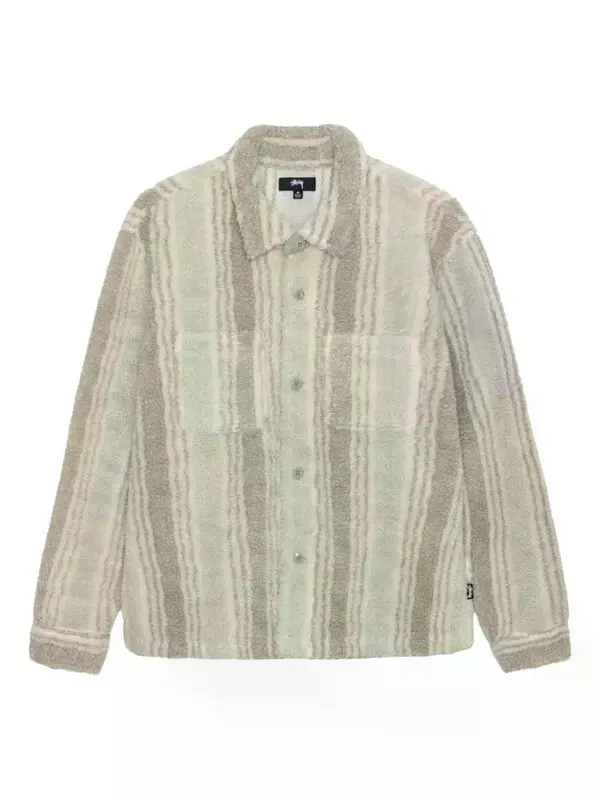 StÜssy Stripe Sherpa Shirt - Neutrals
