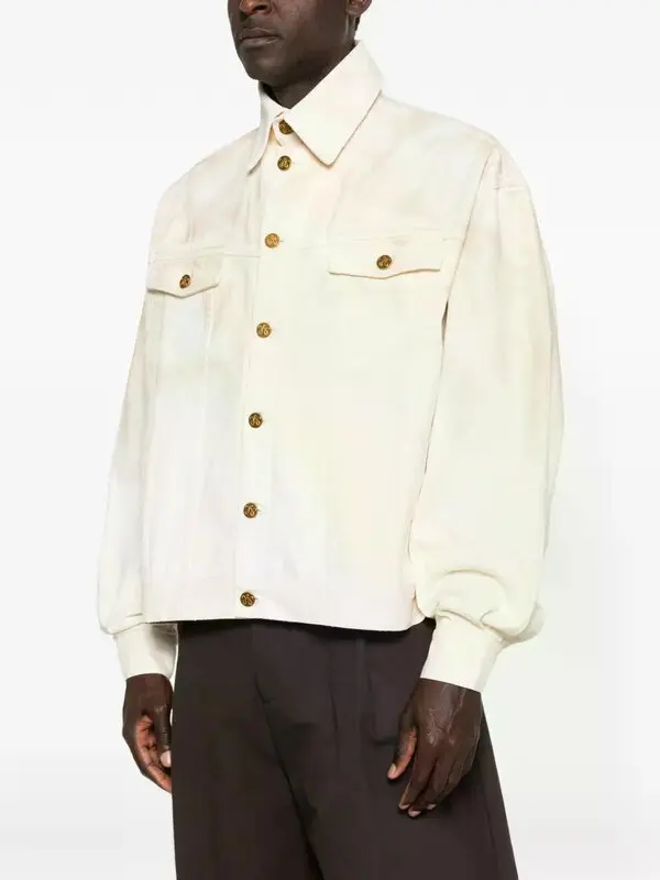 WILLY CHAVARRIA Oversized Denim Trucker Jacket - Neutrals