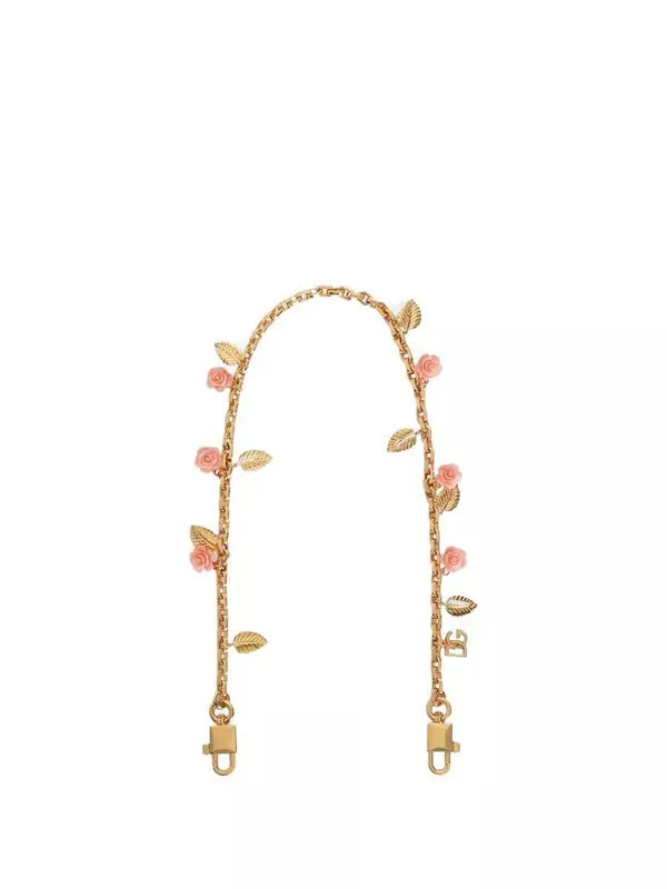 Dolce & Gabbana Metal Shoulder Strap With Roses - Gold