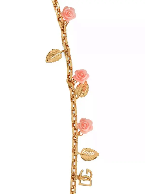 Dolce & Gabbana Metal Shoulder Strap With Roses - Gold