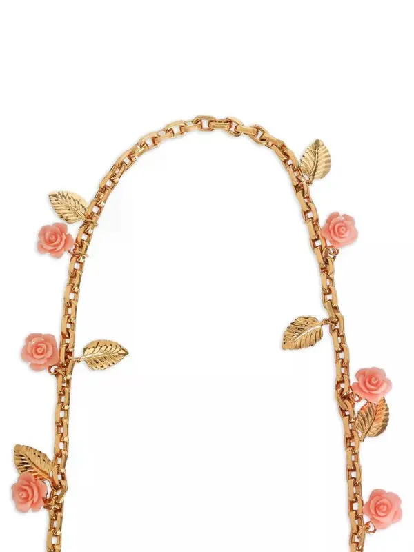 Dolce & Gabbana Metal Shoulder Strap With Roses - Gold