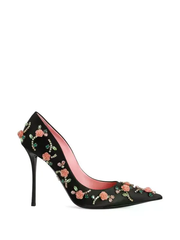 Dolce & Gabbana Satin Embellished Pumps - Black