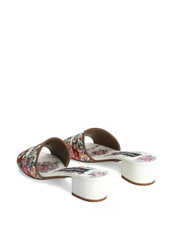 Dolce & Gabbana Nappa Leather Mules With Embroidery - White