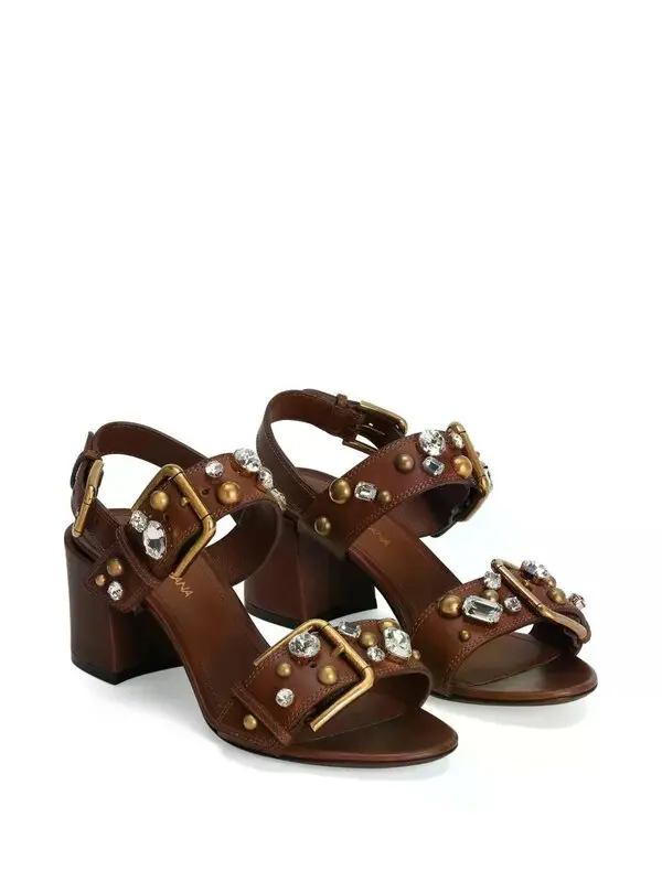Dolce & Gabbana Keira Embellished Sandals - Brown
