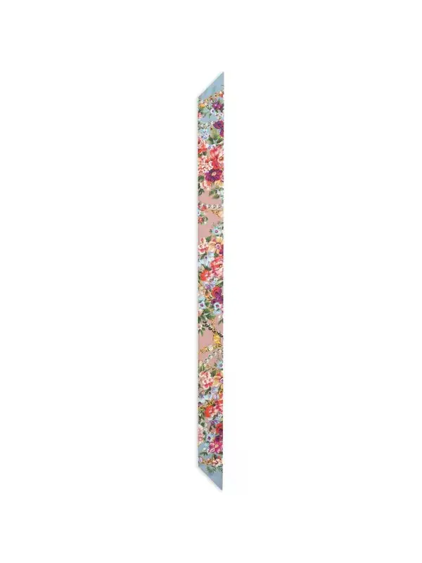 Dolce & Gabbana Small Flower Bouquets-print Silk Twill Bandeau 6x100 - Neutrals