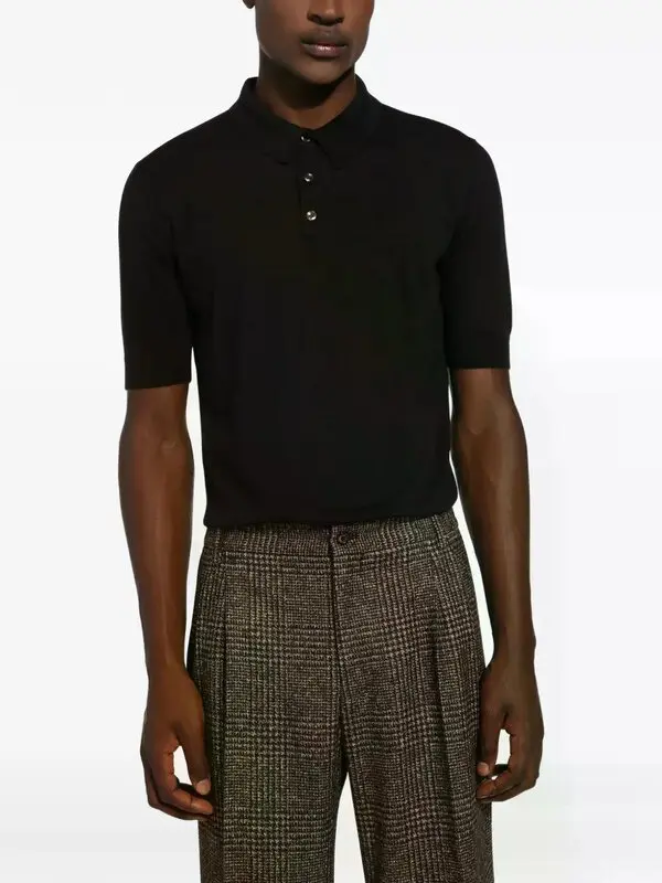 Dolce & Gabbana Extra-fine Cashmere Polo Shirt - Black