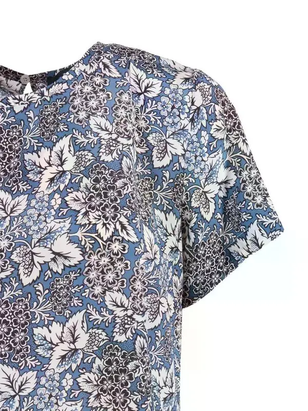 Max Mara Crespo Floral-print Dress - Blue