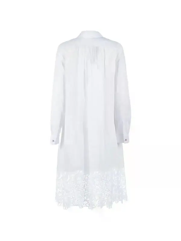 Max Mara Lace Trim Shirt Dress - White