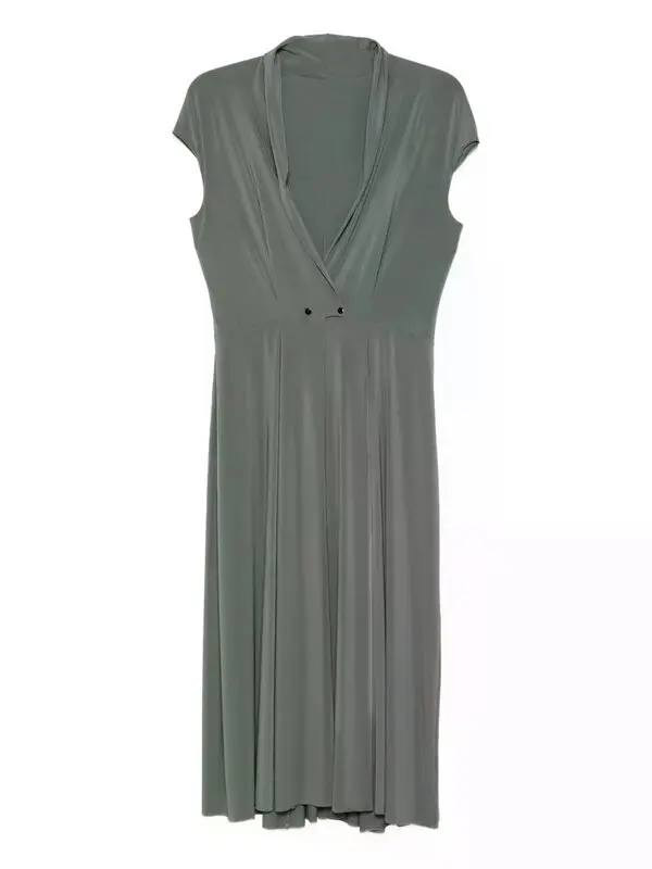 Alberta Ferretti V-neck Pleated Dress - Grey