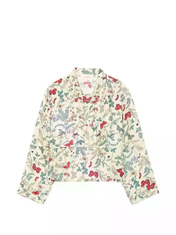 The Great. The Meadow Floral Top - Neutrals