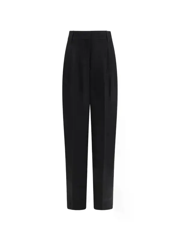Max Mara Linen Tailored Trousers - Black
