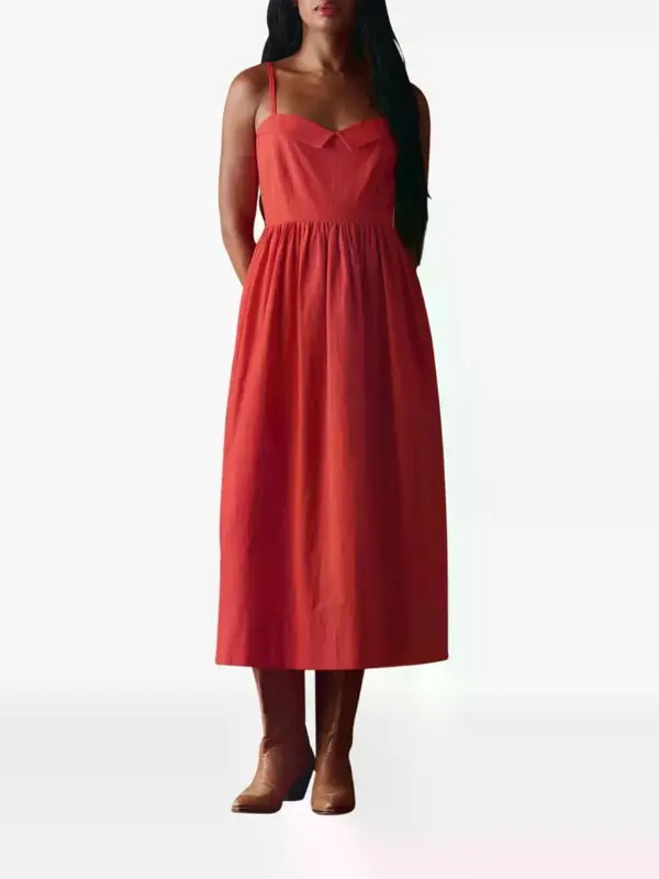 The Great. The Verse Midi Dress - Red