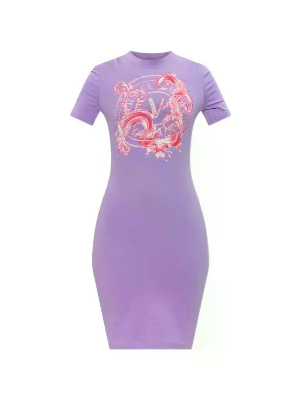 Versace Graphic T-shirt Dress - Purple