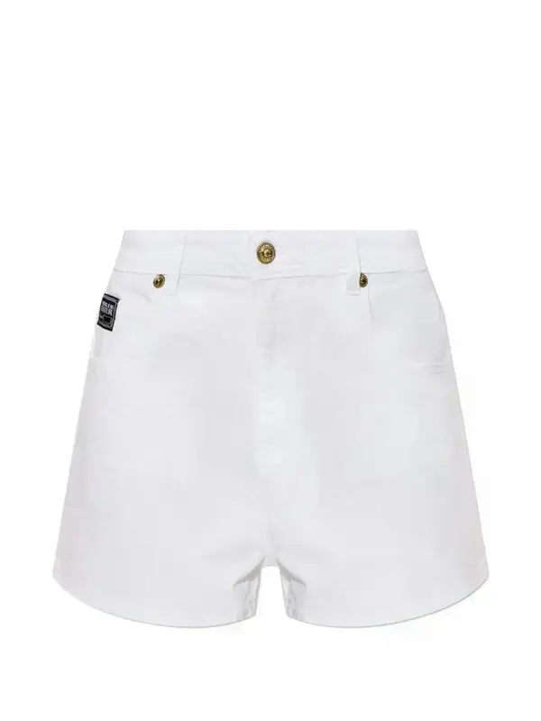 Versace Logo-patch Denim Shorts - White