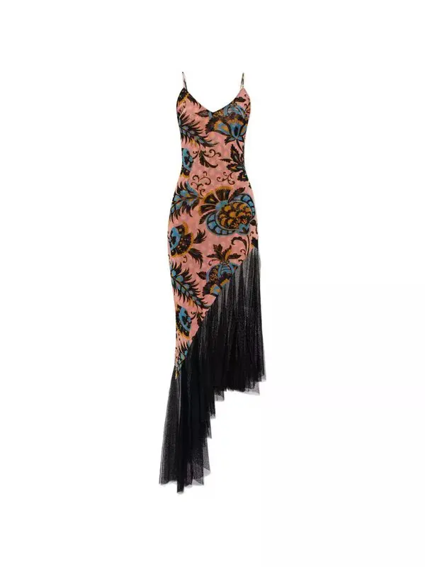 Etro Floral-print Asymmetric Dress - Pink