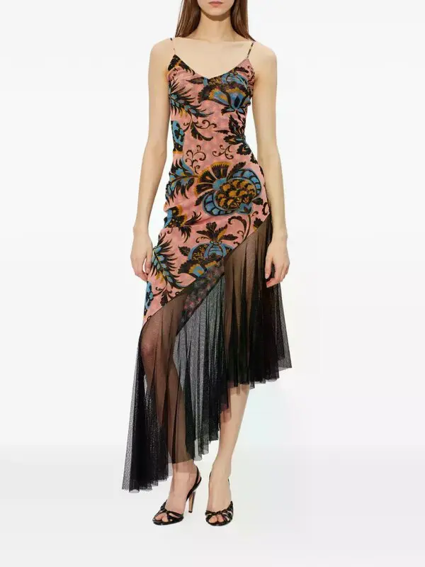 Etro Floral-print Asymmetric Dress - Pink