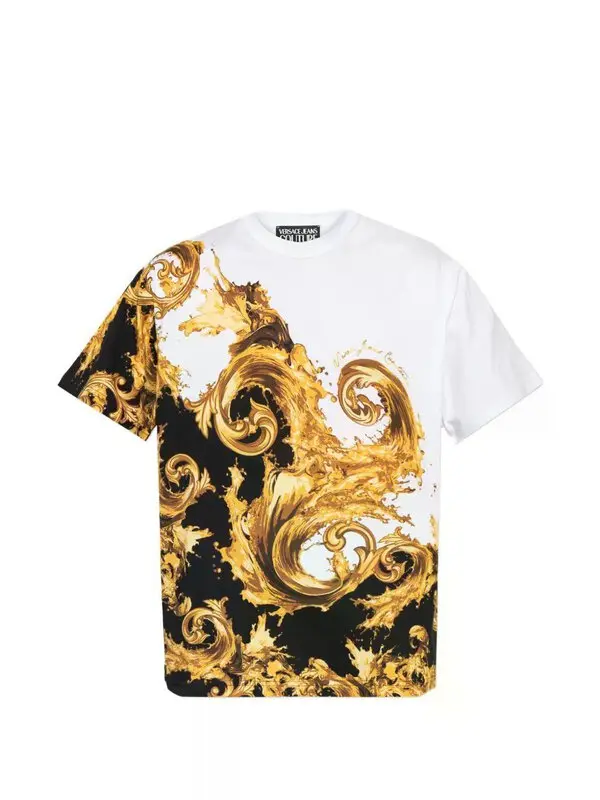 Versace Wave Couture-print T-shirt - White