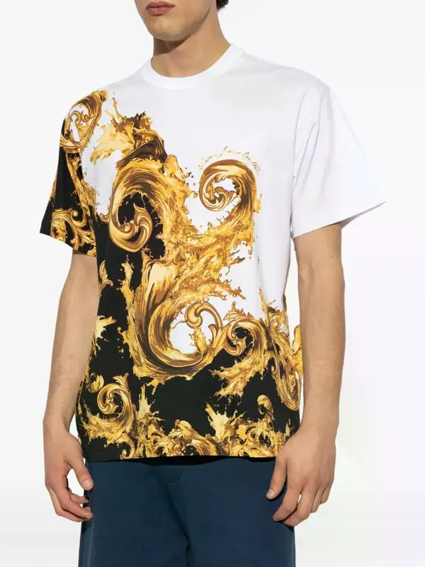 Versace Wave Couture-print T-shirt - White