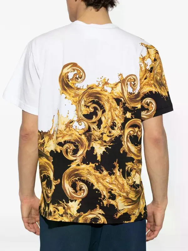 Versace Wave Couture-print T-shirt - White