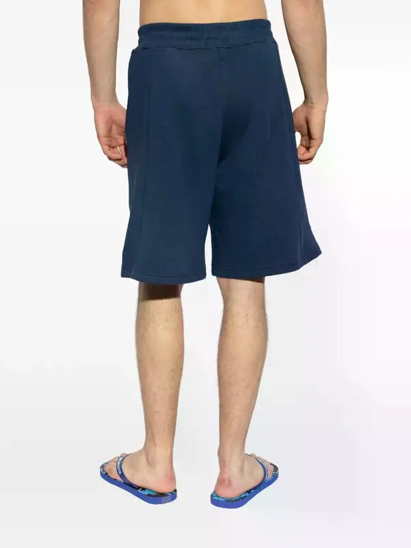 Versace Cotton Shorts With Logo Patch
